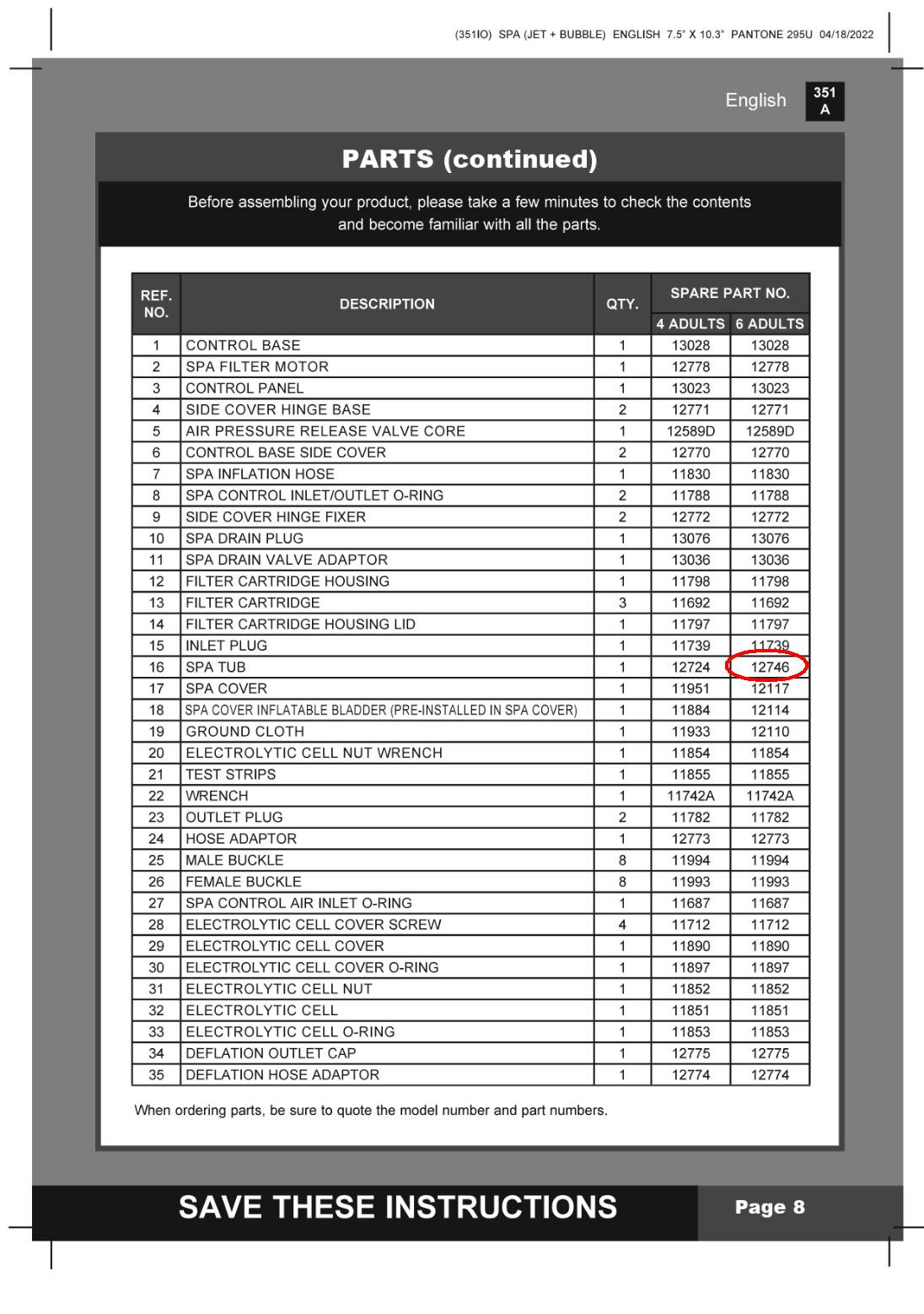 Where to find the spare part number - INTEX COMPANY